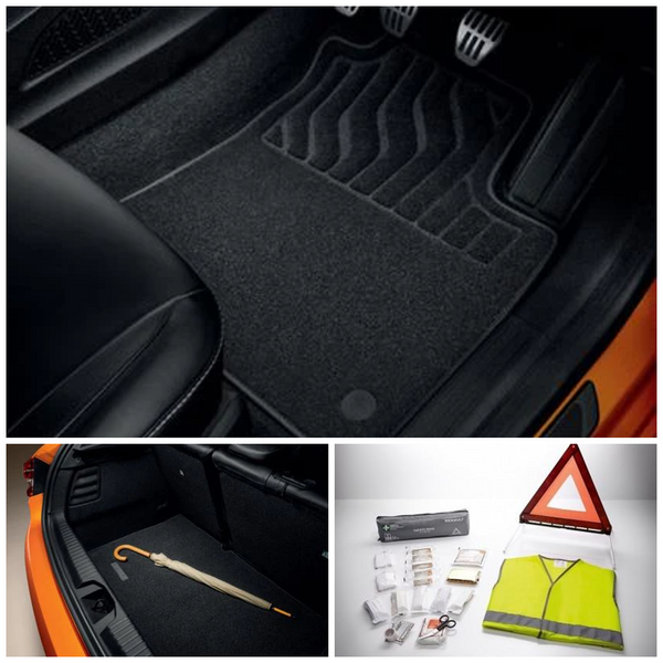Renault Clio Premium Floor & Boots Mats Bundle with First Aid Kit ...
