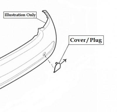 Fiat 500 Rear Bumper Towing Eye Cover, Chrome | 735455393