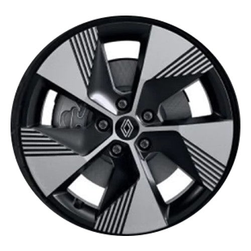 Renault 'R' Centre Cab Hub Cover - Black & Glossy Brushed Aluminium ...